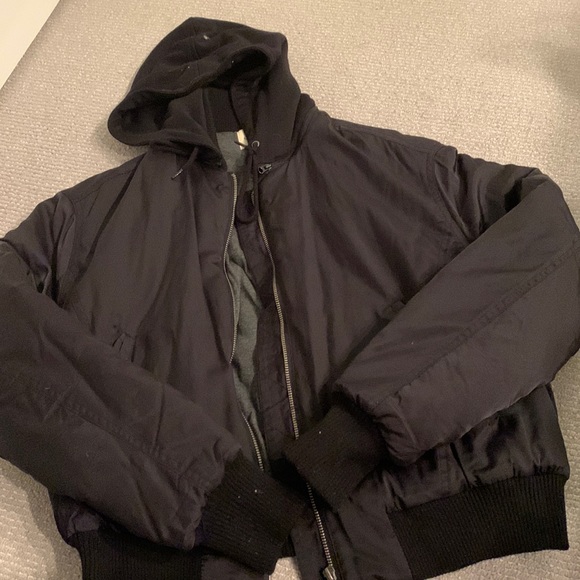 silence + noise | Jackets & Coats | Bomber Jacket With Removable Hood ...